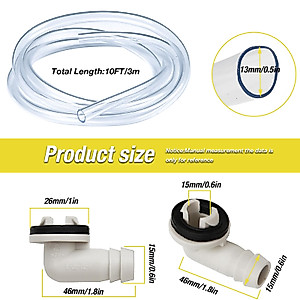 UOIENRT Air Conditioning External Unit Drainage Kit, AC Drain Hose Elbow Fitting for Window Air Conditioning Unit (10 Feet)
