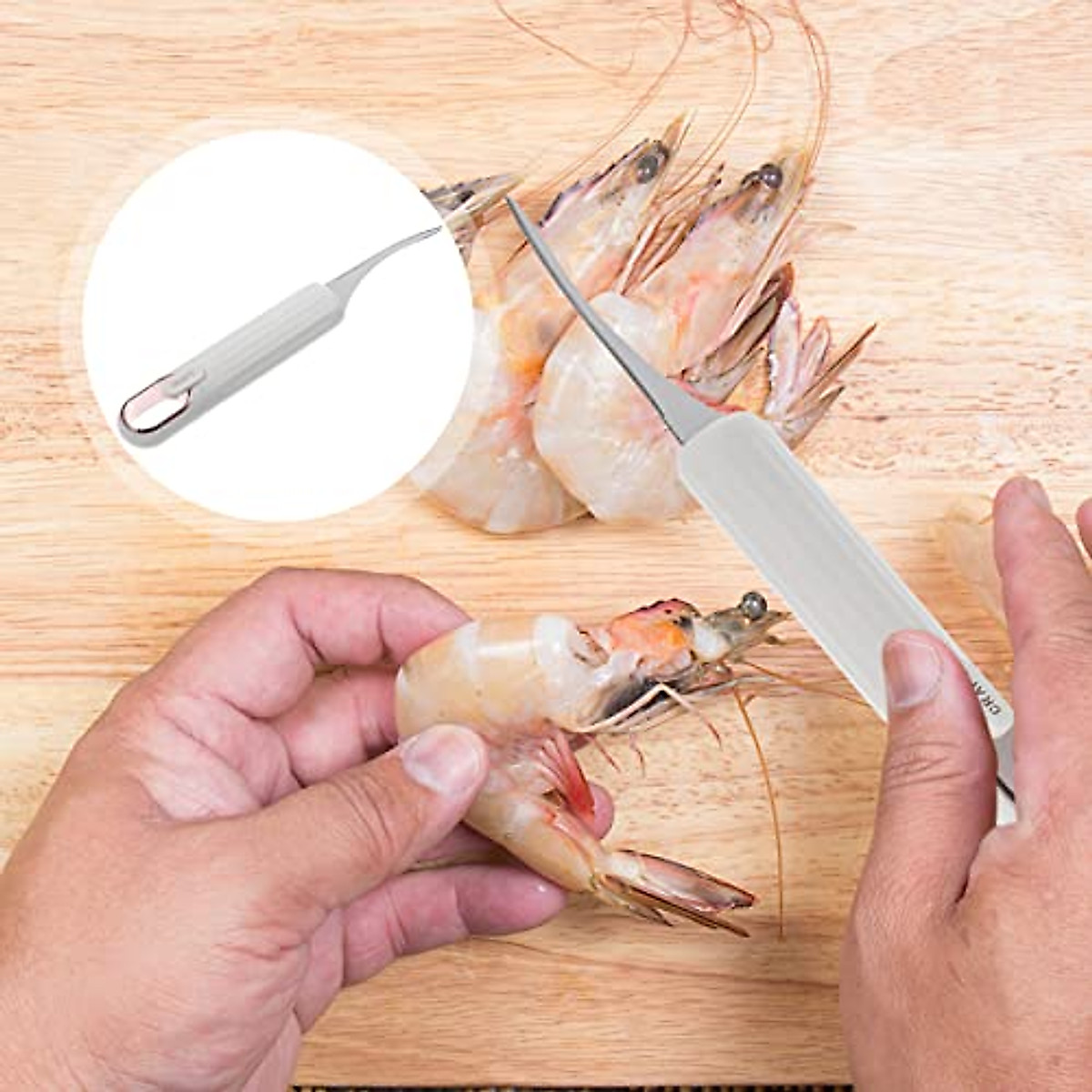 CALLARON Fishing Tackle Stainless Steel Crab Crackers Shrimp Line Cleaner Oyster Shucker Fish Bone Remover Shrimp Deveiner Tool Seafood Peeler Knives Stainless Steel Cleaner