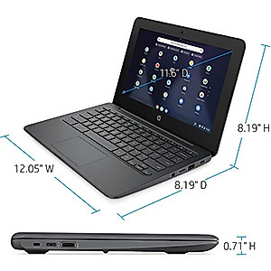 HP 2022 Chromebook 11.6 Inch Laptop, Intel Celeron N3350 up to 2.4 GHz, 4GB RAM, 32GB eMMC, WiFi, Webcam, USB Type C, Chrome OS + YSC Accessory (Zoom or Google Classroom Compatible)