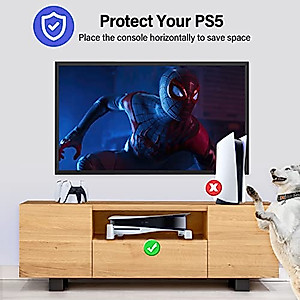 DEVASO PS5 Horizontal Stand, Accessories PS5 Horizontal Stand with 3 Sets of Sticker for Playstation 5 Console(Only for Digital)