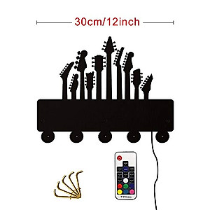 The Geeky Days Guitar Design Home Decor Wall Art Wall Hook Bedroom Decor Hanger Music Instrument Coat Bags Clothes Hook Keys Holder Towel Hooks for Music Lover Gift
