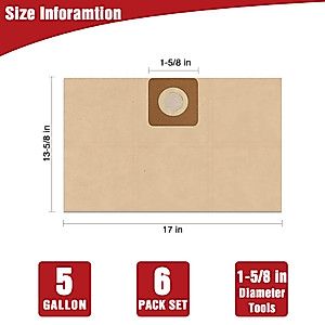 WORKPRO 5 Gallon Wet/Dry Shop Vacuum with Accessories & 5G Dust Collection Bag