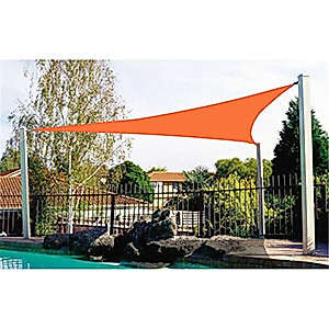 JETEVIOS Waterproof 13'x13'x13' Triangle Solid Sun Shade Sail Canopy UV Resistant for Outdoor Patio Garden Backyard Beige
