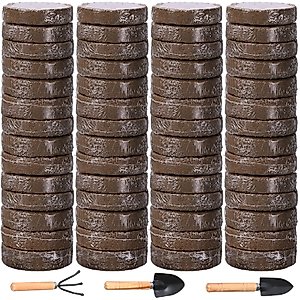 40 Packs 20mm 3 Inch Organic Coir Potting Soil for Planting Pellets Expanding Coir Fiber Compressed Soil Coconut Seed Starters Peat Pellet for Cactus Succulent Vegetable Cat Grass Bonsai