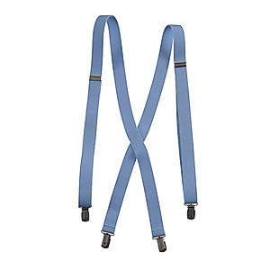 Tuxgear Mens Bow Tie and Suspender Set Combo, 48" Men's, Light Blue (48" Men's, Light Blue)