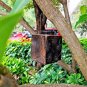 Elfengarden 36 Inch Solar Lantern with Shepherd Hooks - Metal Lanterns Decorative Warm White LED Light - Waterproof Powered Hanging for Patio Garden Pathway [Dandelion-B]