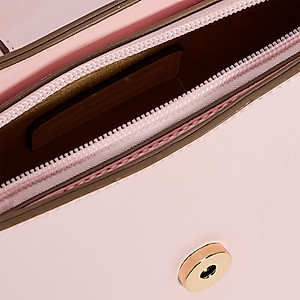 Like Dreams Women Fashion Vintage Shoulder Purse Chic Vegan Leather Messenger Buckle Crossbody Handbag (Blush)