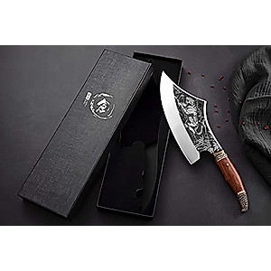 Golden Bird Meat Cleaver Knife Hand Forged Tiger Cleaver Heavy Duty Bone Chopper Outdoor Camping Knife Butcher Knife for Meat Cutting