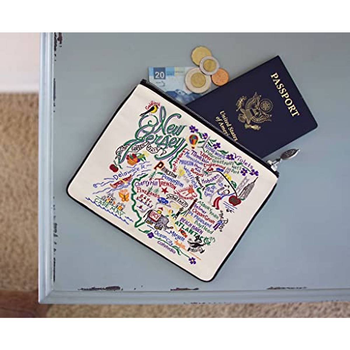 Catstudio New Jersey Zip Pouch - Natural | 5" x 7"