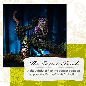 MACKENZIE-CHILDS Flower Market Olivia Owl, Decorative Owl Figurine, Unique Home Accents