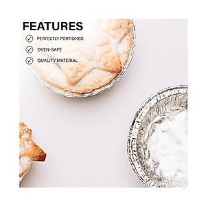 MT Products Aluminum Foil Clamshells - Pack of 50 Mini Pans for Baking Clam Shells - Disposable Pie Tins - Plate for Serving All Types of Clam Pies