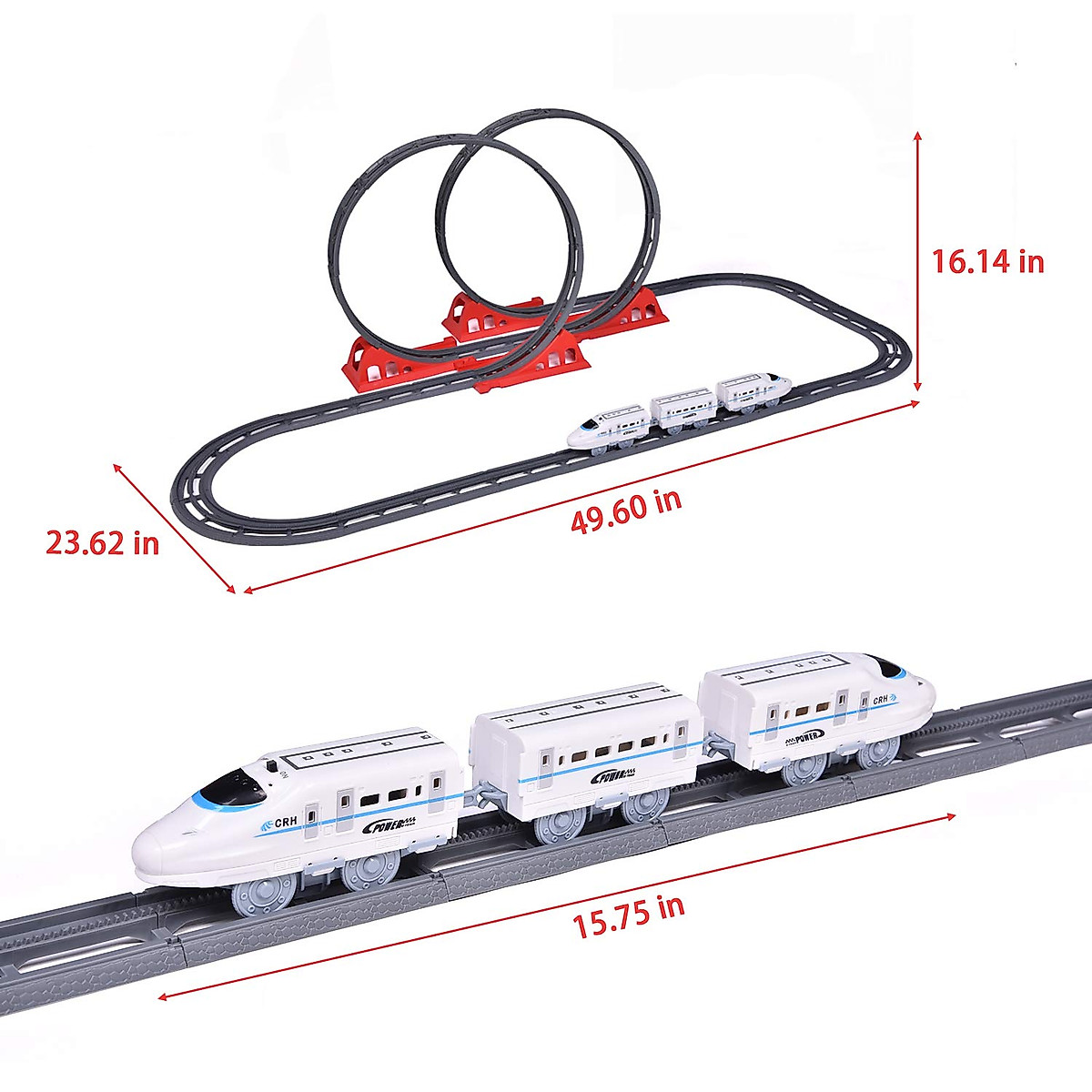 FUN LITTLE TOYS 45 PCs Tracks Sets Toys for Kids, Flexible Railway Tracks Roller Coaster Playset, Batteries Operated Toy Train with Light and Sound, Gift for 3 4 5 6 Years Old Toddlers Boys and Girls