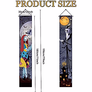 Nightmare Before Christmas Nightmare Before Christmas, Nightmare Before Christmas Halloween Party Hanging Banner Front Door Sign Decorations