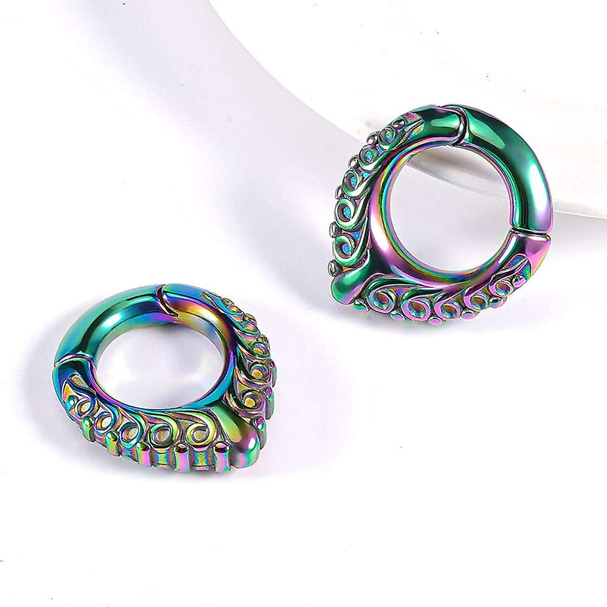 PUNKYOUTH Ear Hanger Weights for Stretched Ear Lobe Stainless Steel Ear Gauges 2g(6mm) Ear Plugs Tunnels Body Piercing Jewelry Kit