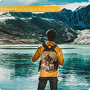 Boneker Custom Backpack Personalized Backpack with 1-9 Photo Customize Your Image Text Name Logo Waterproof Laptop Bag (1 Photo)