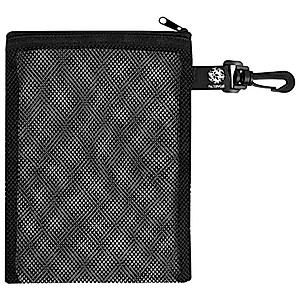 PALTERWEAR Mesh Zipper Bag with Clip - Set of 4 (Black, 6 x 8 inch)