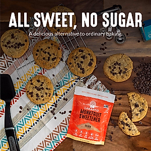 Lakanto Golden Monk Fruit Sweetener with Erythritol - Raw Cane Sugar Substitute, Coffee Tea, Baking, Zero Calorie, Keto Diet Friendly, Zero Net Carbs, Extract, Sugar Replacement (Golden - 3 lb)