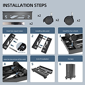 BYMECOST Adjustable Computer Tower Stand,PC Stand Mobile CPU Stand,Desktop Tower Stand with 4 Rolling Caster Wheels,Under Desk PC Tower Stand,PC Floor Stand Fits Most PC Under Desk