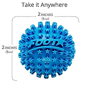 Body Back Foot Star Massager Ball and Plantar Fasciitis Roller - Soothe Foot Stress, Discomfort, Aches, & Tightness (2-Inch, Blue)