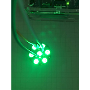 DIYmall 7 X WS2812B RGB LED Rings 7 Bits 5050 Lamp Light with Integrated Drivers, Full Color, Individually Addressable for Arduino ESP8266 Raspberry Pi ESP32 (Pack of 5pcs)