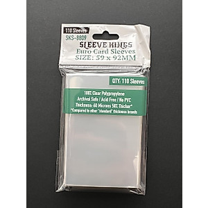 Sleeve Kings Euro Card Sleeves (59x92mm) - 110 Pack, 60 Microns