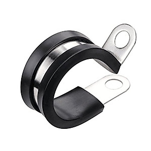 LOKMAN 20 Pack 1/2 Inch Stainless Steel Cable Clamp, Rubber Cushioned Insulated Clamp, Metal Clamp, Tube Holder for Tube, Pipe or Wire Cord Installation