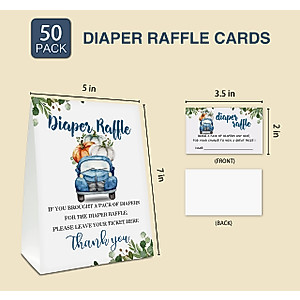 Yuansail Diaper Raffle Tickets For Baby Shower, Fill In Invites Cards, 1 Sign & 50 Cards Per Pack – (bb008-niaobu)