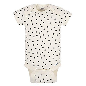 Grow by Gerber Baby Girls 5-Pack Short-Sleeve Onesies Bodysuits, Orange/Yellow/Green/Ivory, Newborn