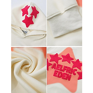 Aelfric Eden Men's Vintage Oversized Star Graphic Print Hoodie Streetwear Zip-Up Hoodies Sweatshirt Casual Hooded