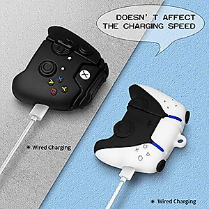 [2Pcs] Cute Airpod Case for Airpod 2/1, WQNIDE Cartoon Fashion Cool Design Airpods Cover, 3D Cartoon Funny Shockproof Protective Skin Accessories Airpods Silicone Case for Boys Girls Men