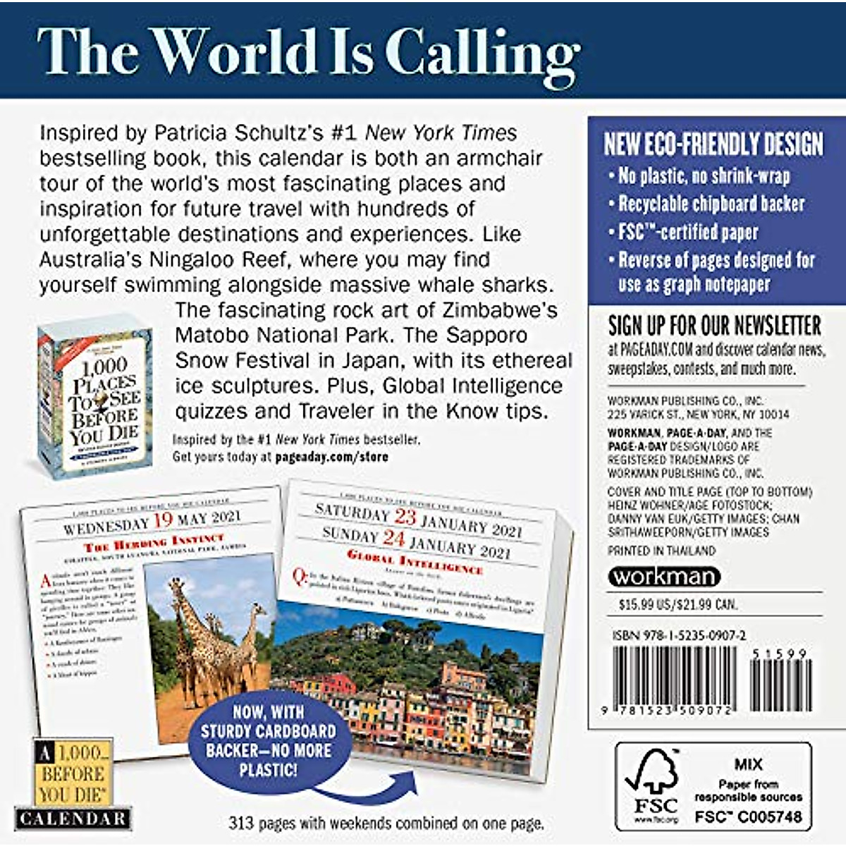 1,000 Places to See Before You Die Page-A-Day Calendar 2021