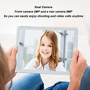 HEEPDD Tablet PC, US Plug 110-240V 10.1 Inch Tablet Front 2MP Rear 8MP 8.1 (Silver)