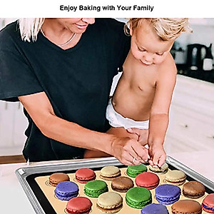 PHILORN Silicone Baking Mat Set, 16.5" x 11.42" Macaron Baking Mat, Non-Stick Baking Mat with Baking Tools, 2 Pack Food Safe Baking Silicone Mat, Reusable Baking Mat for Oven, Cookie, Bread