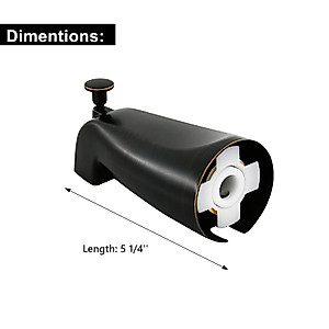 Slip Fit Tub Spout with Pull-Up Diverter for 1/2 inch Copper Tube, Oil-Rubbed Bronze