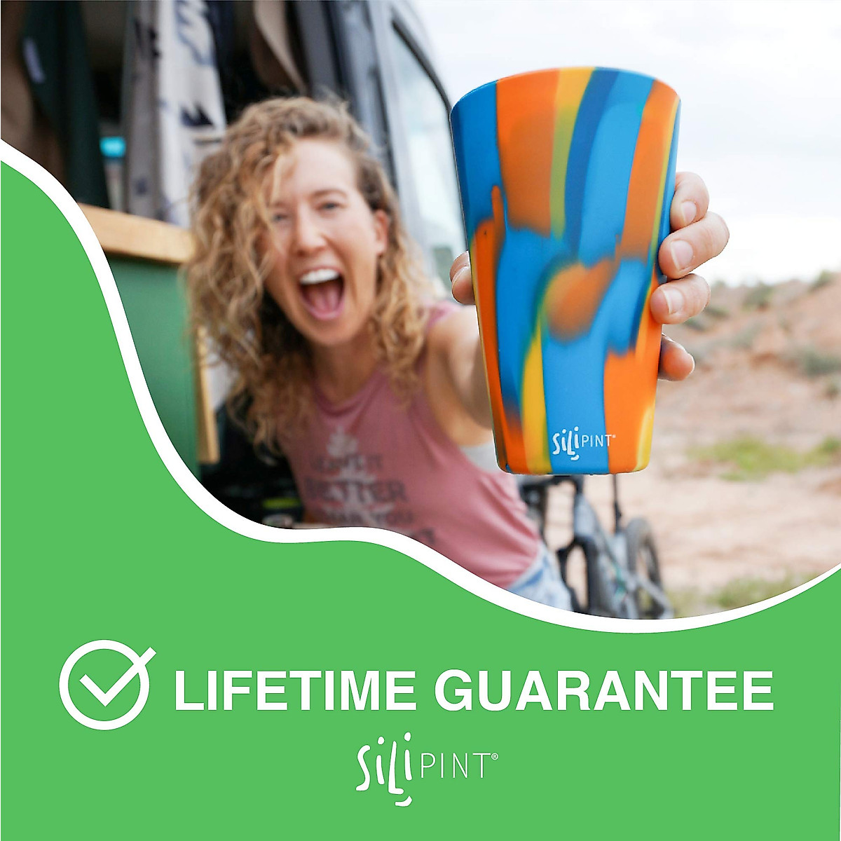 Silipint 2-Pack, Hippie Hops - Silicone Cup Drinkware, BPA-Free, Unbreakable, Microwave Safe, Shatter-Proof - for Any Drink Use, Traveling, Camping, Hiking, Hanging Out, Small or Large Parties