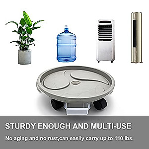 Beipoo 4 Packs 13 inch Plant Caddy with 4 Wheels and Drainage Tray,Round Flower Pot Mover, Garden Rolling Plant Stand with Wheels,Plant Pallet Dolly for Heavy Duty Planter,Loading Capacity 110Lbs