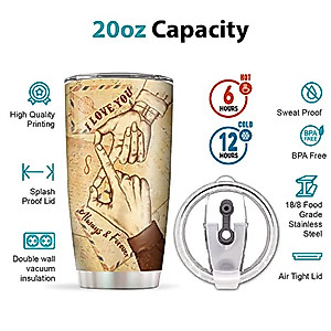 365FURY Valentine Gifts For Her, Him - Valentines Day Gifts For Wife, Husband - Romantic Gift For Girlfriend, Boyfriend - Love You More Keychain & Travel Coffee Mug Stainless Steel Tumbler 20Oz