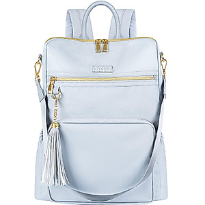Backpack Purse For Women, 15.6 Inch Travel Laptop Backpack For Women With USB Charging Port, Waterproof Anti Theft College Backpack School Bookbag With Tassel For Ladies/Girls/Teacher/Nurse, Blue