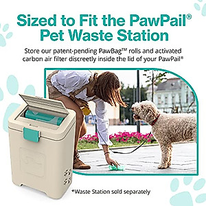 PawPail Dog Poop Bags and Air Filter Duo, Durable Leakproof & Long-Lasting Plastic Poop Bags For trash Can, 200 Piece Standard Poop Bag Roll and 1 Activated Carbon Filter