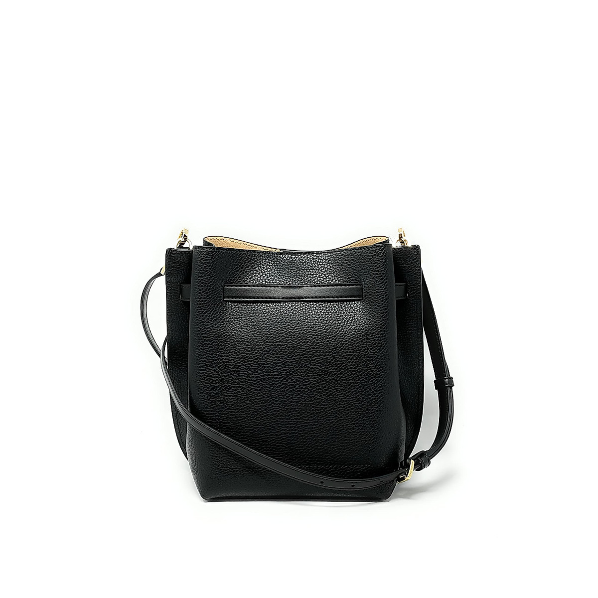 Michael Kors Emilia Small Drawstring Bucket Bag In (Black/Gold)