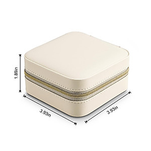 Flayet Jewelry Box with Mirror, Jewelry Travel Organizer for Women Girls, Travel Jewelry Case, Bridesmaid Gifts Travel Essentials Accessories for Rings, Necklaces,Earrings (White)