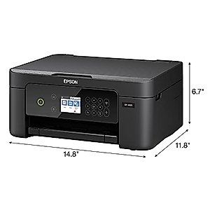 Epson Expression Home XP-4105 Wireless Small-in-One Color Inkjet Printer, White - Print Copy Scan - 2.4" Color LCD, 10 ppm, 5760 x 1440 dpi, Hi-Speed USB, Auto 2-Sided Printing, Voice Activated
