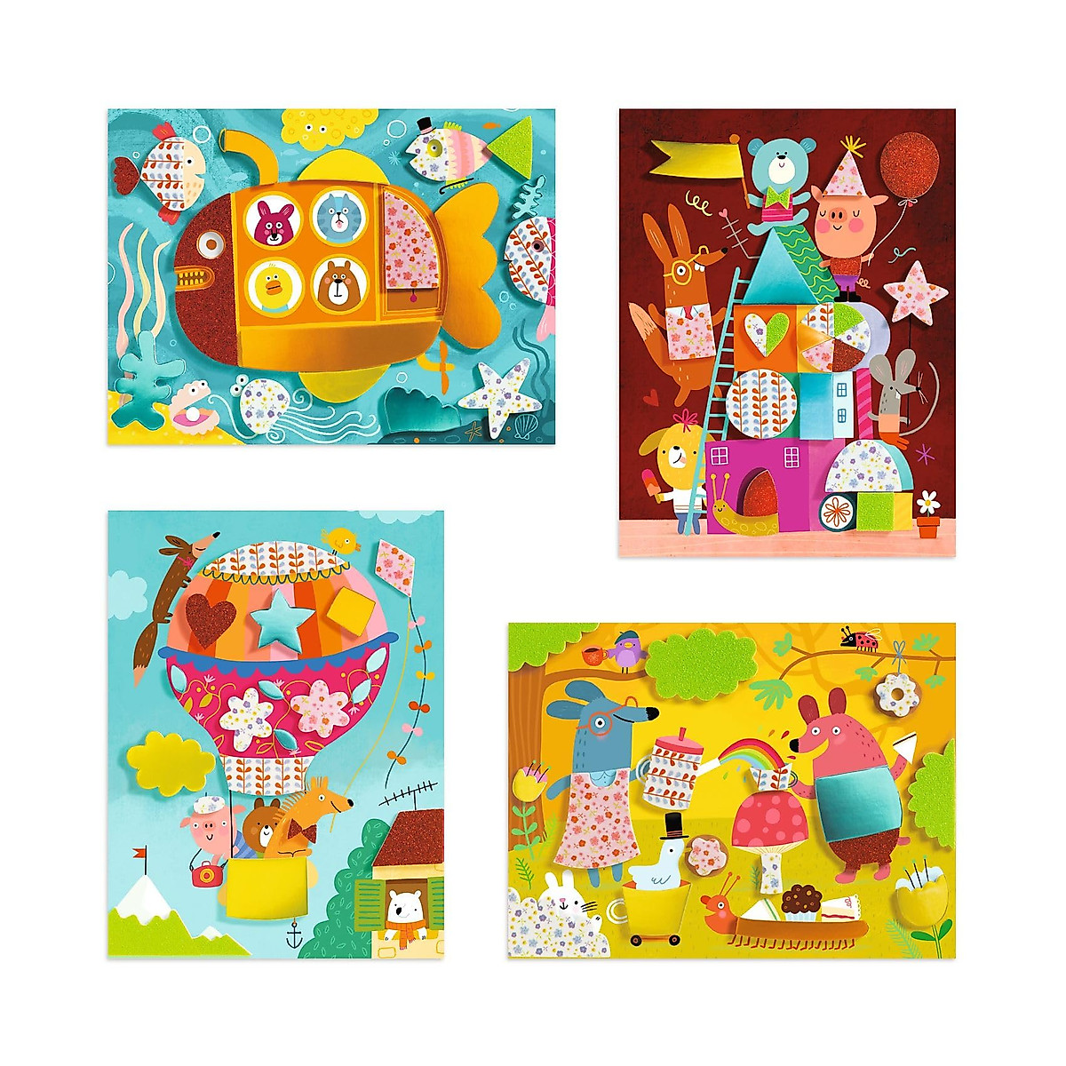 DJECO Fun Foam Sticker Mosaic Craft Kit, Multi