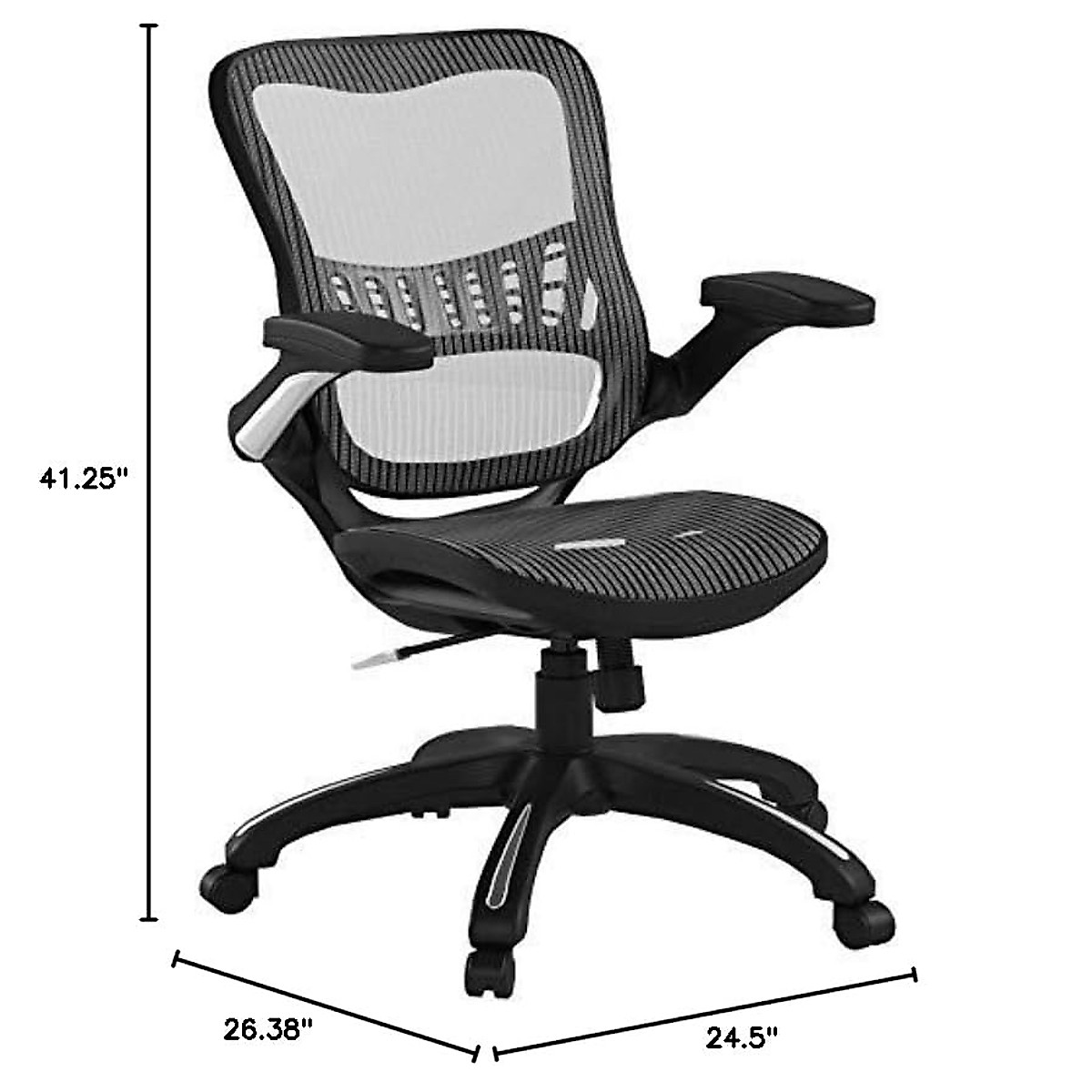 Office Star Ventilated Manager's Office Desk Chair with Breathable Mesh Seat and Back, Black Base, Grey