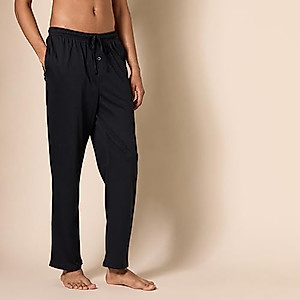 Amazon Essentials Men's Cotton Knit Pajama Pant, Black, Large