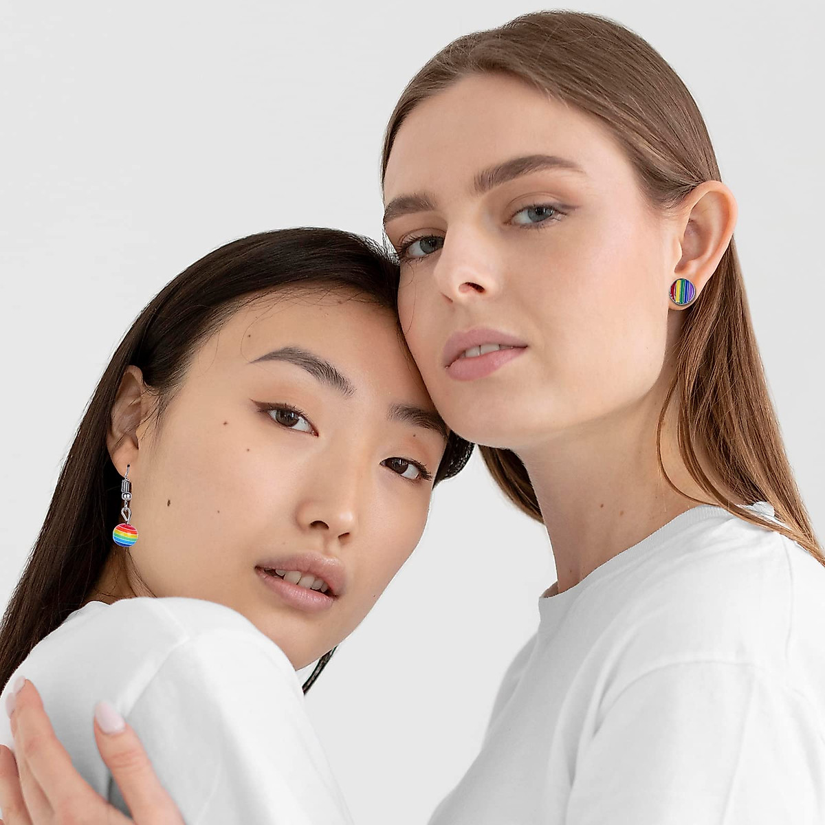 Rainbow Earrings, LGBTQ Pride Earrings, 6 Pairs Gay Pride Charm Alloy Enamel Dangle Earrings for Women and Men