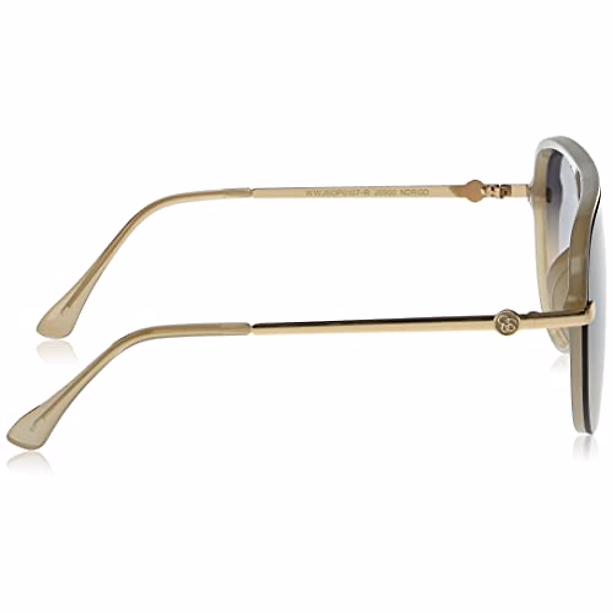 Jessica Simpson J5900 Aviator Shield Sunglasses with 100% UV Protection. Glam Gifts for Women, 140 mm, Nude & Rose Gold