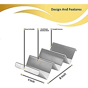 SIH Taco Holders –Taco Holders Set of 4, Oven and Grill Friendly Metal Taco Holder Stand - Dishwasher Safe and Easy to Use Taco Racks (4x8″)