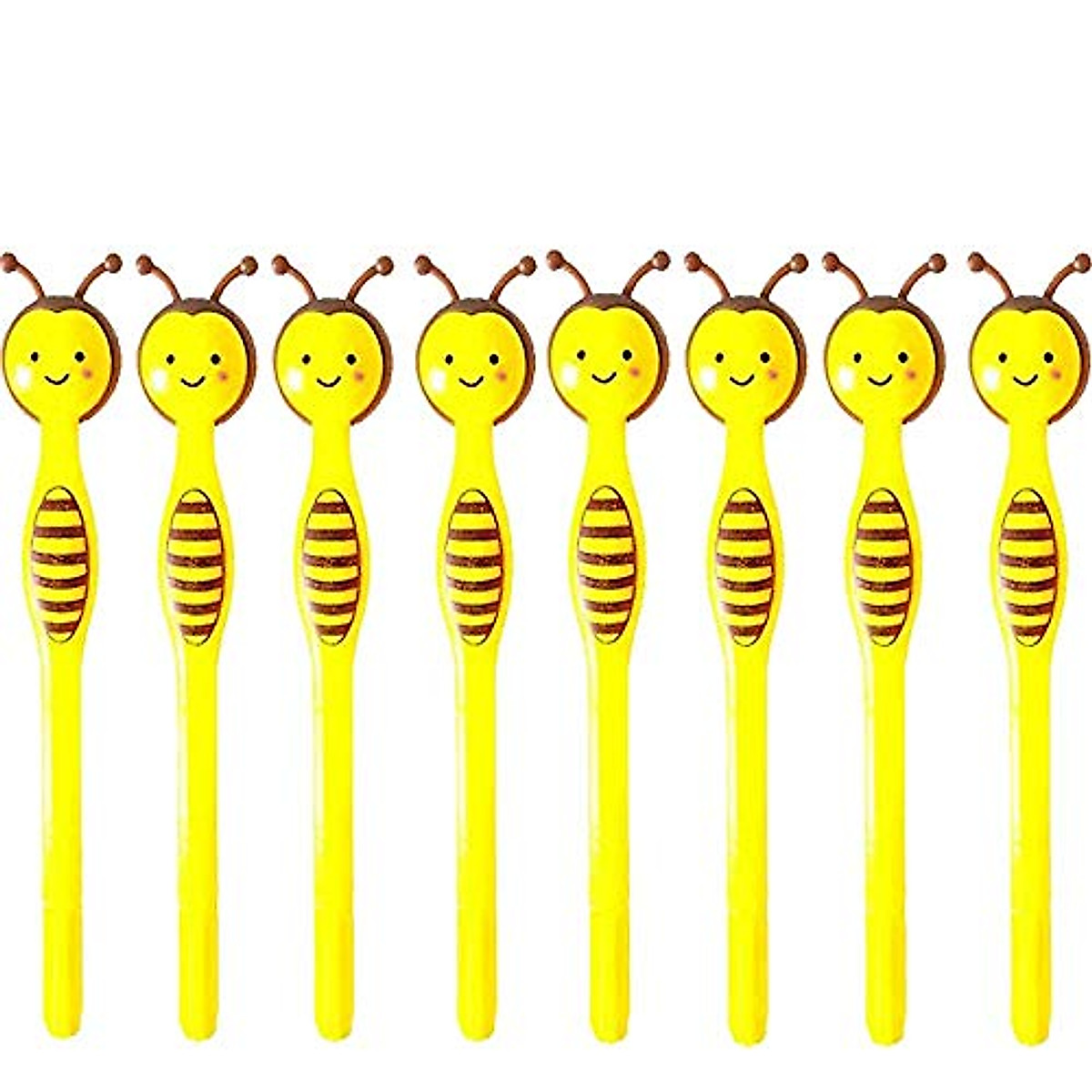 LUFOX 8Pcs Cute Bees Gel Pens Gift for Child, Women, Coworkers, Hostess and Girlfriend, Great Party Supplies and School Supplies, Black Ink(0.5mm)