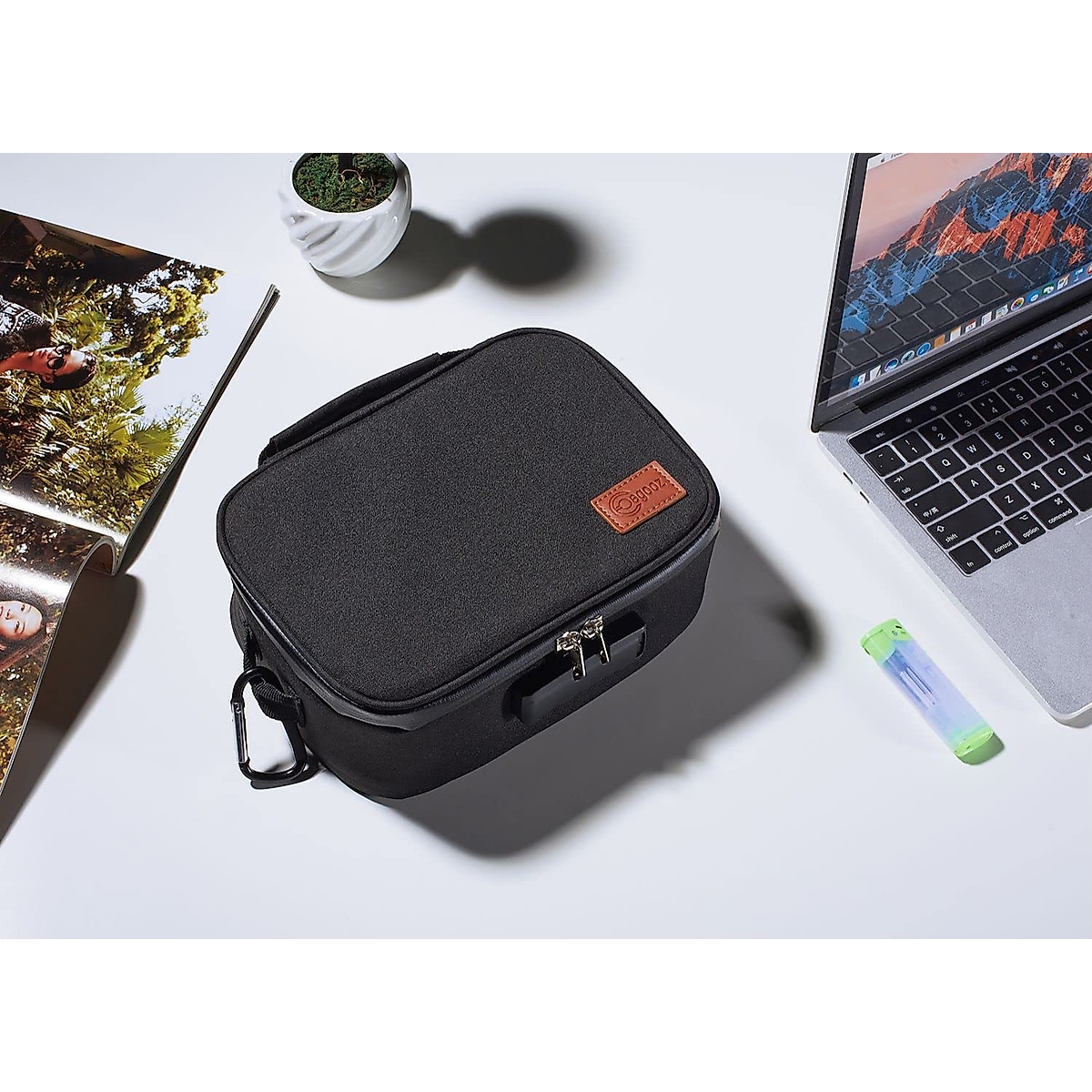 Egooz Large Smell Proof Storage Bag with Combination Lock - Waterproof FSmell Proof Storage Case for Travel and Home, Food Storage Box for Storing Your Products, Black